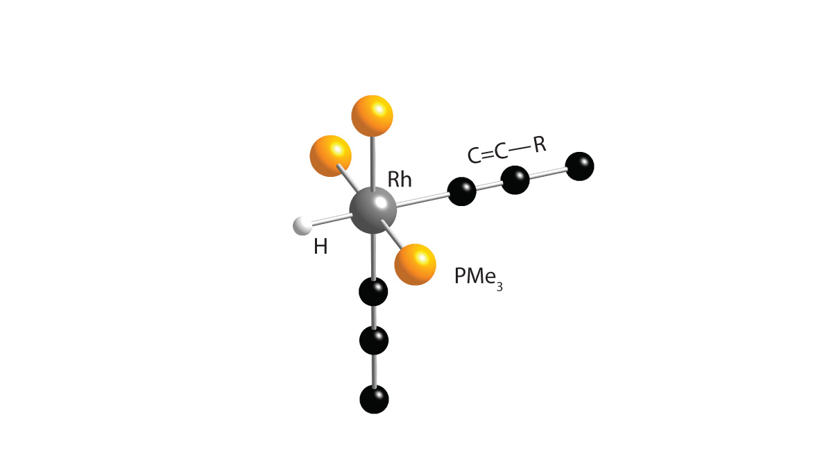 RhH(CCMe)2(PMe3)3 - mer - cis
