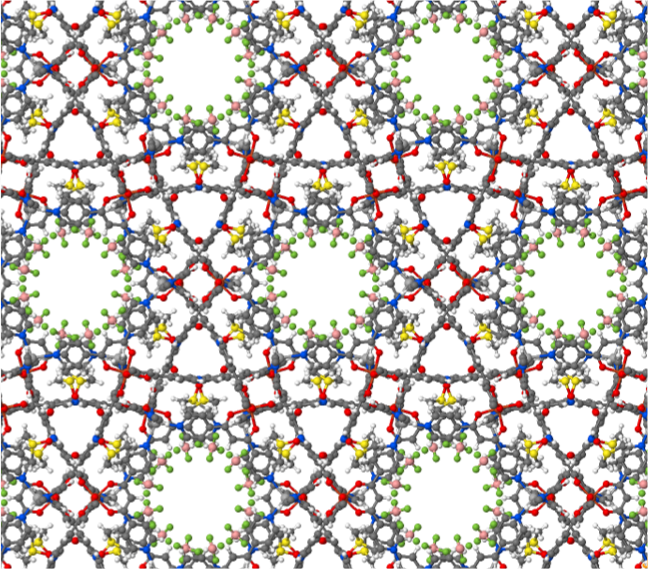 AgFe mixed metal [AgFe(dppd)3]BF4·2DMSO·2H2O Metal Organic Framework